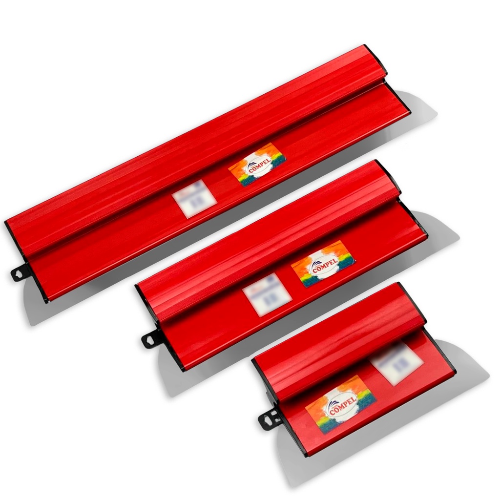 Kit Desempenadeira Berox Aço Inox Lisa 25cm, 40cm e 60cm Compel ...