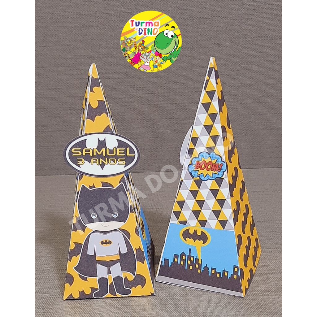 Kit 10 Caixas Cone Triângulo personalizada Batman Cute Baby | Shopee Brasil
