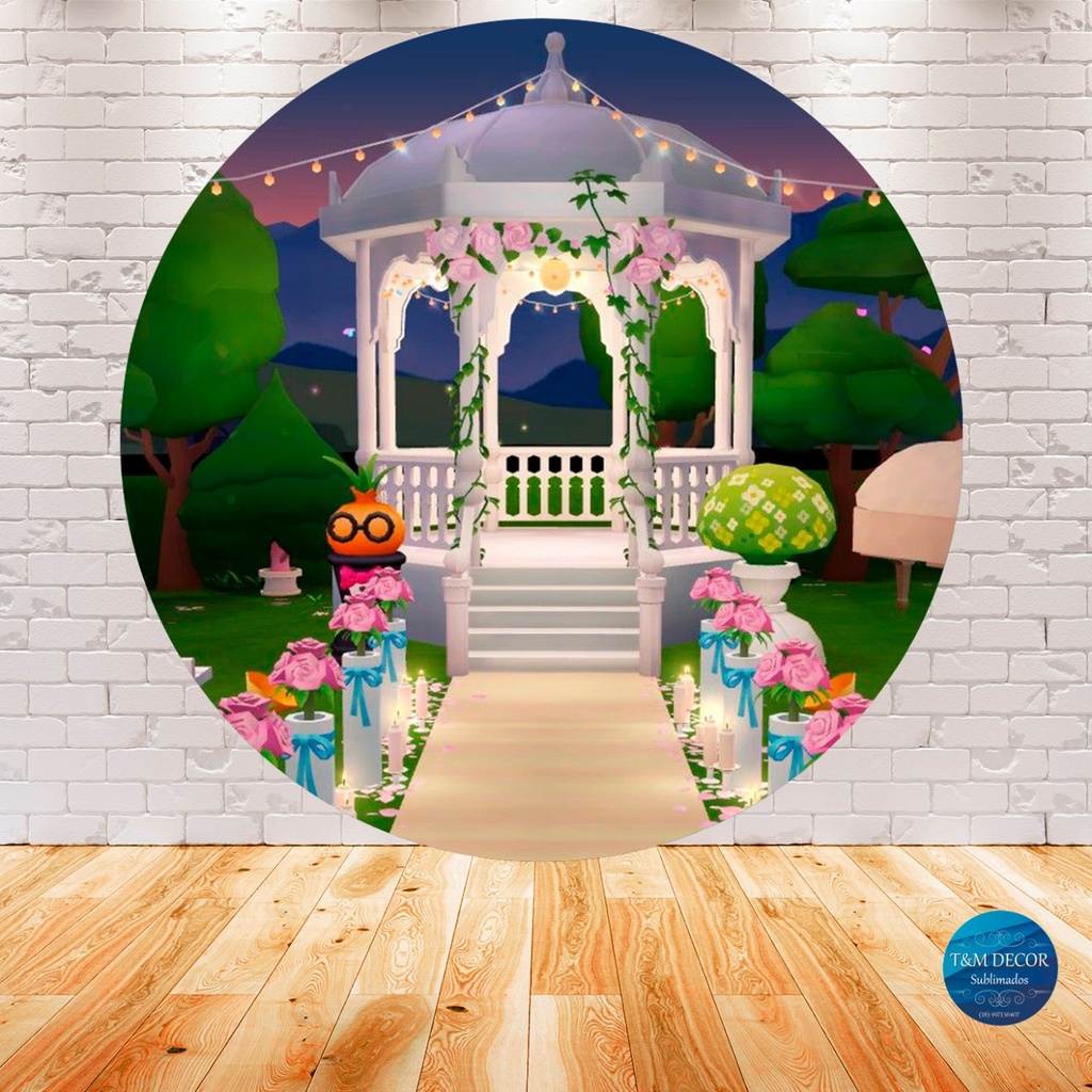 Painel de festa em tecido sublimado 1,50m Coreto/casamento | Shopee Brasil