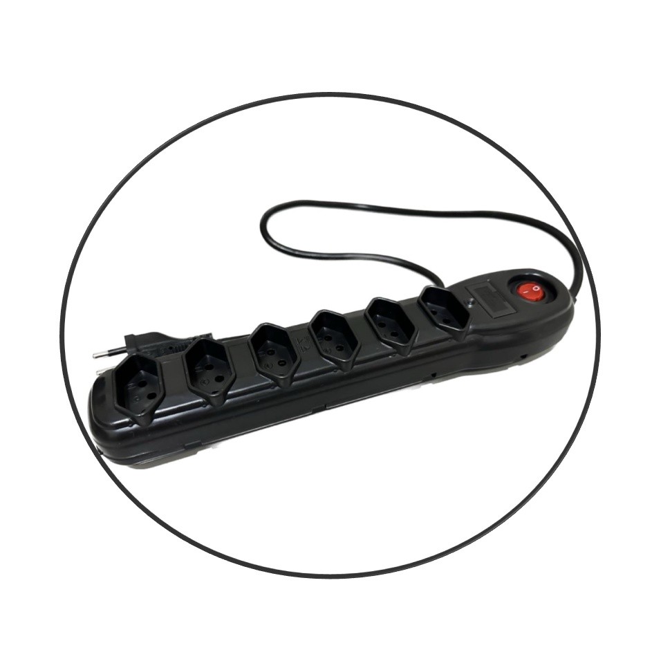 Filtro De Linha Régua Extensão 6 Tomadas C/fusível Megatron | Shopee Brasil