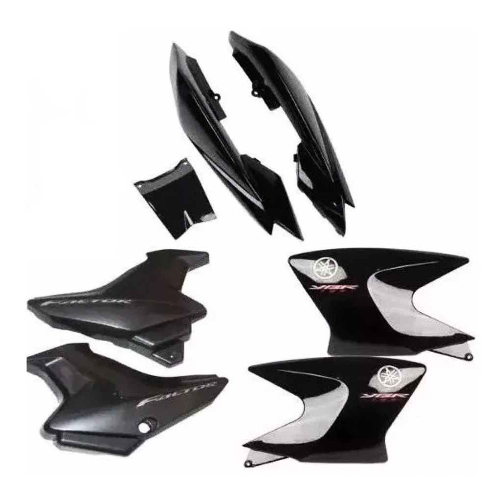 Kit Tampa Lateral Rabeta Aba Tanque Ybr 125 Factor Preto 2009 2010 | Shopee Brasil
