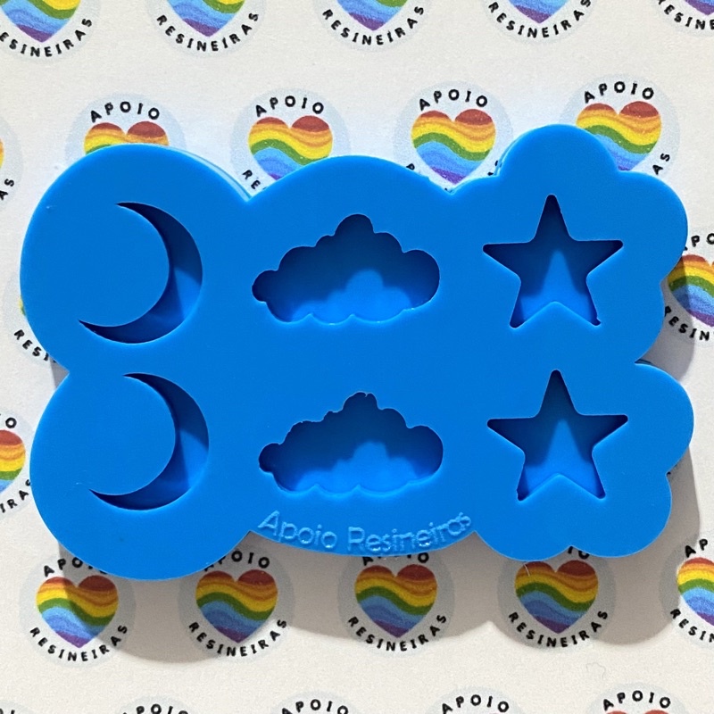 Molde Silicone para Resina - MINI Pingente Céu (estrela, nuvem e lua ...