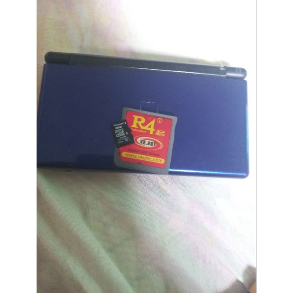 NINTENDO DS LITE BLUE + r4 card + chip 82 gb | Shopee Brasil