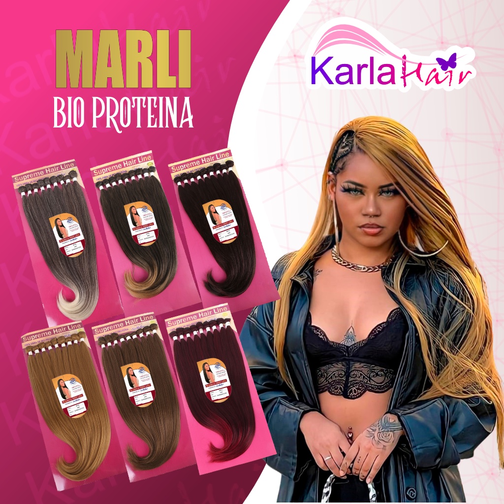 Cabelo Bio fibra Bio Proteina Marli tela Entrelace 65/70 cm liso 320g | Shopee Brasil