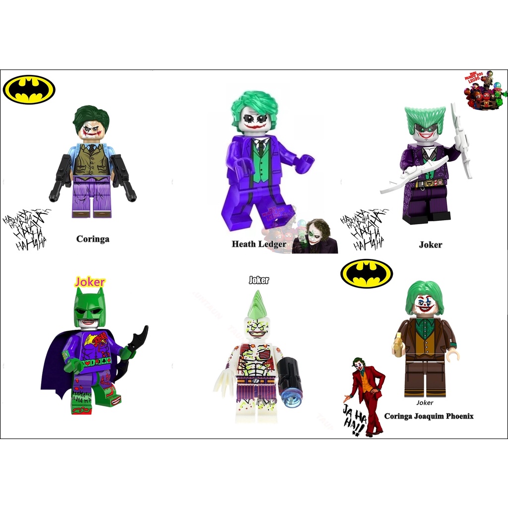Coringas Minifigures Joker Compativel Com Lego Heath Ledger Jered Letto ...