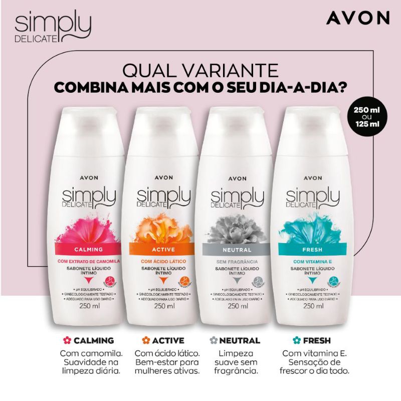 Sabonete Líquido Íntimo Simply Delicate Avon | Shopee Brasil