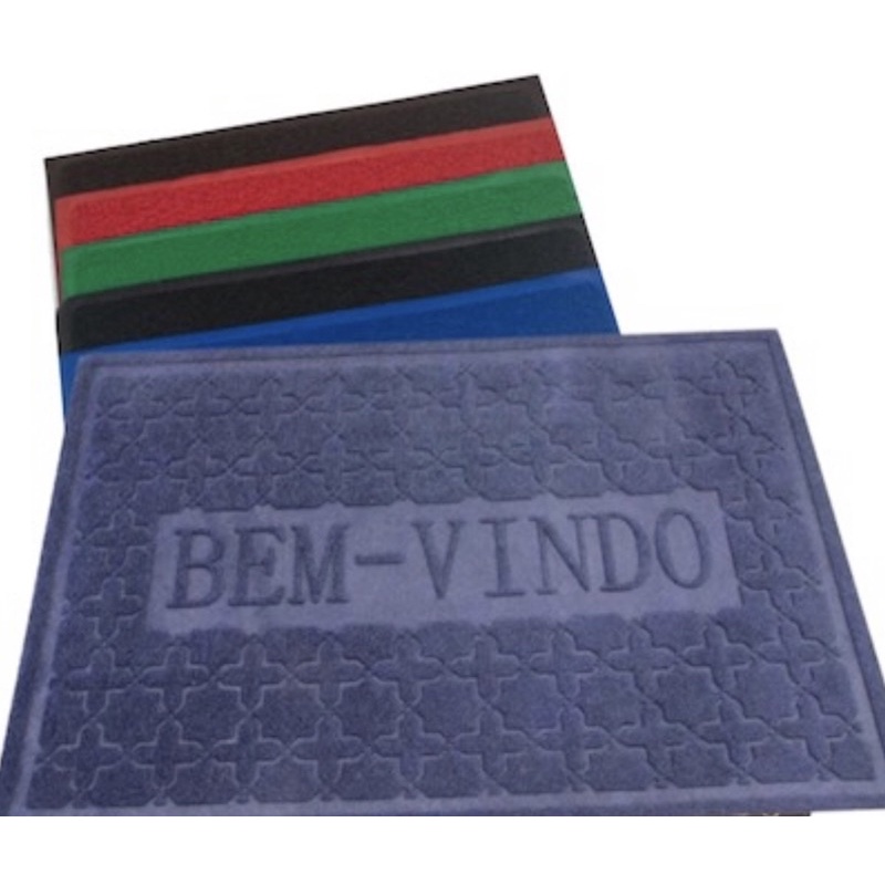 Tapete de Porta Antiderrapante Capacho Para Entrada Bem Vindo 57 x 37 ...