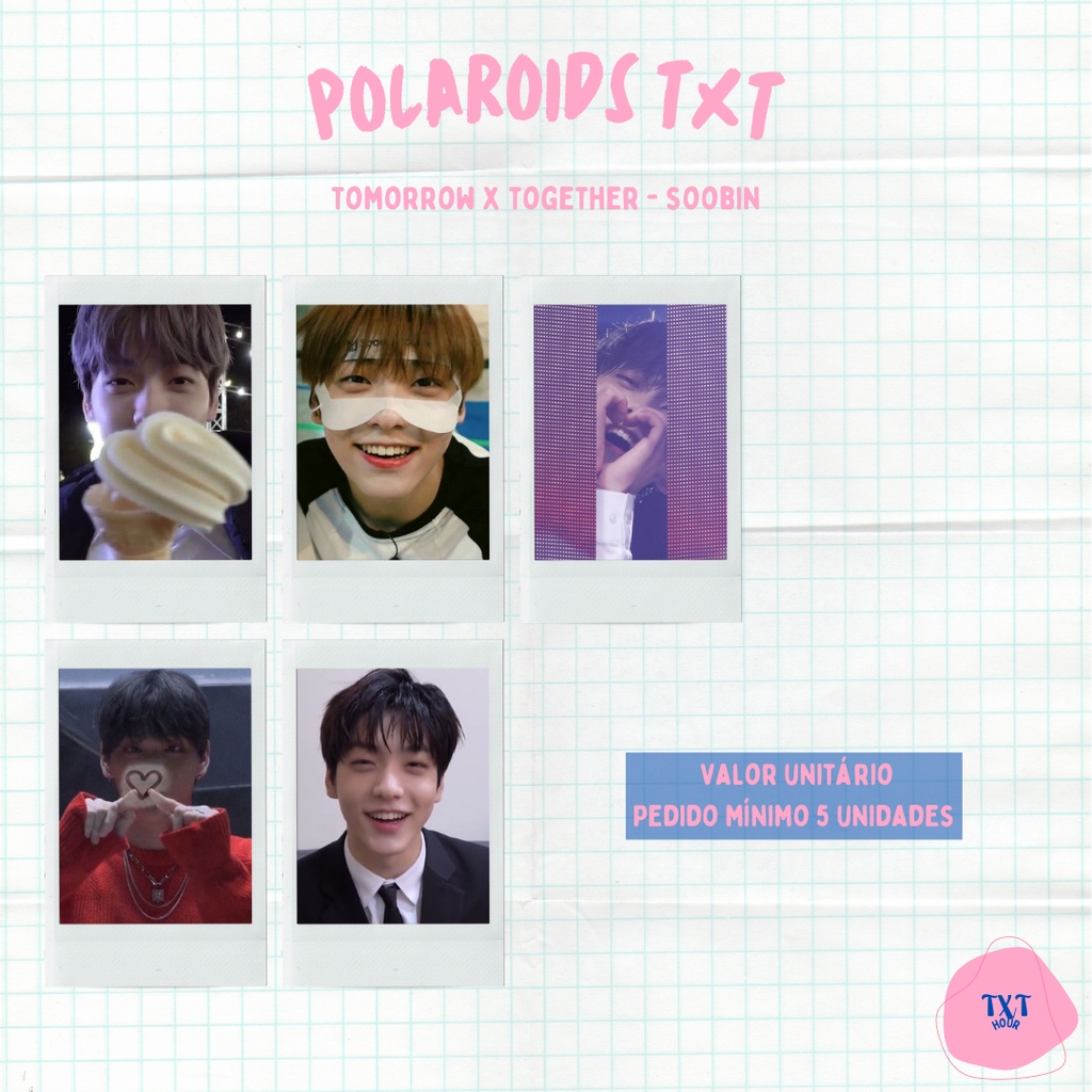 POLAROID TXT (TOMORROW X TOGETHER) SOOBIN | kpop fanmade | Shopee Brasil