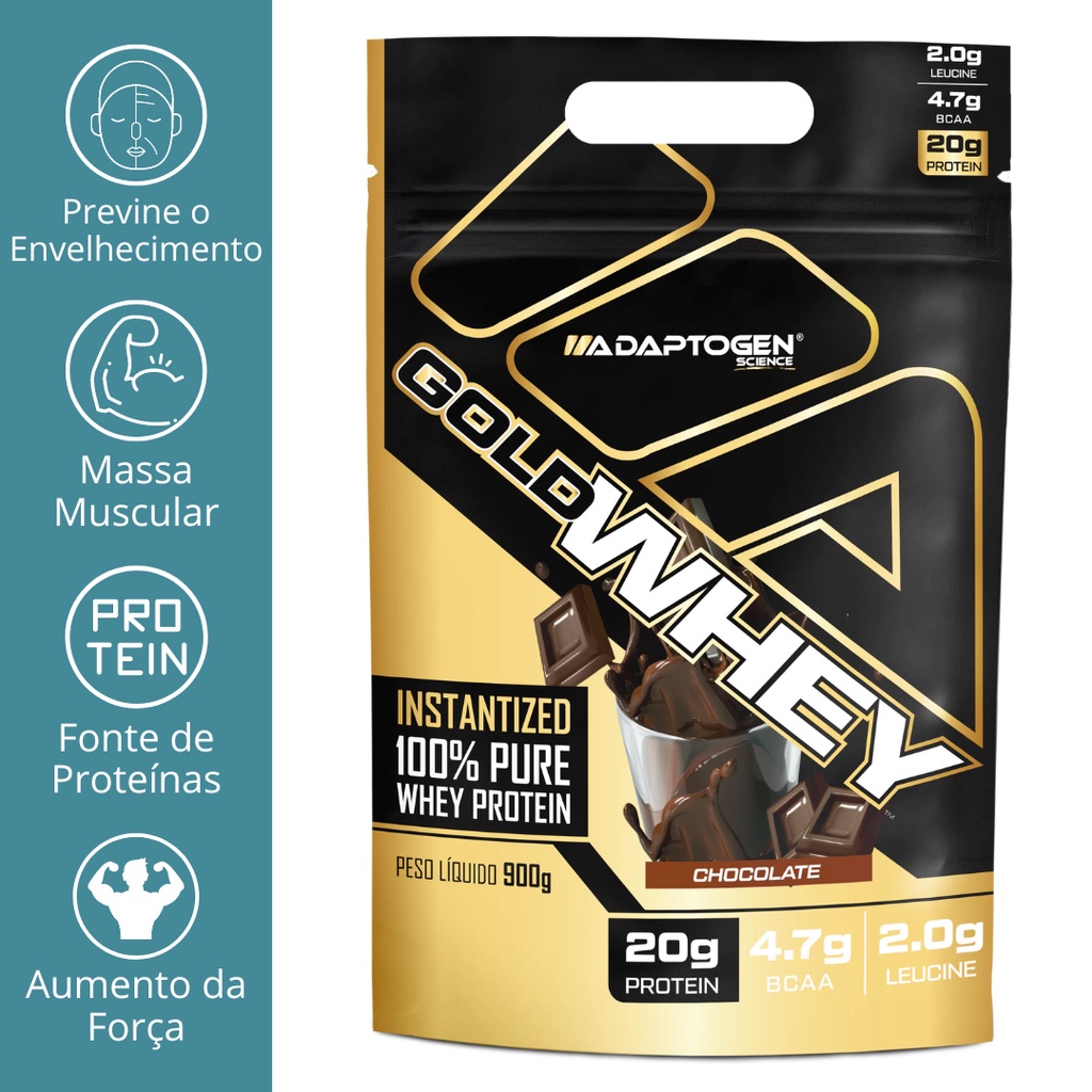 WHEY 100% GOLD 900G REFIL - ADAPTOGEN | Shopee Brasil