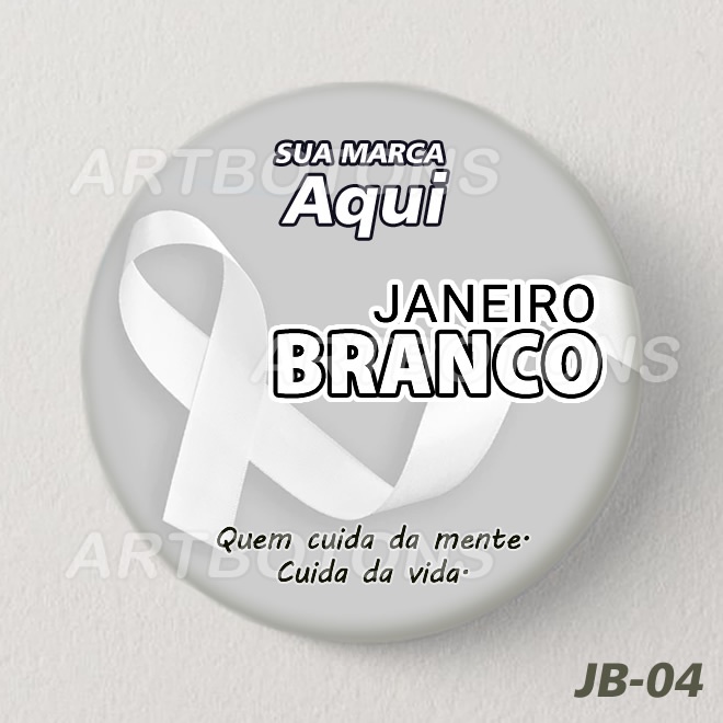Boton - Janeiro branco campanha saúde mental Tm 3,5cm | Shopee Brasil