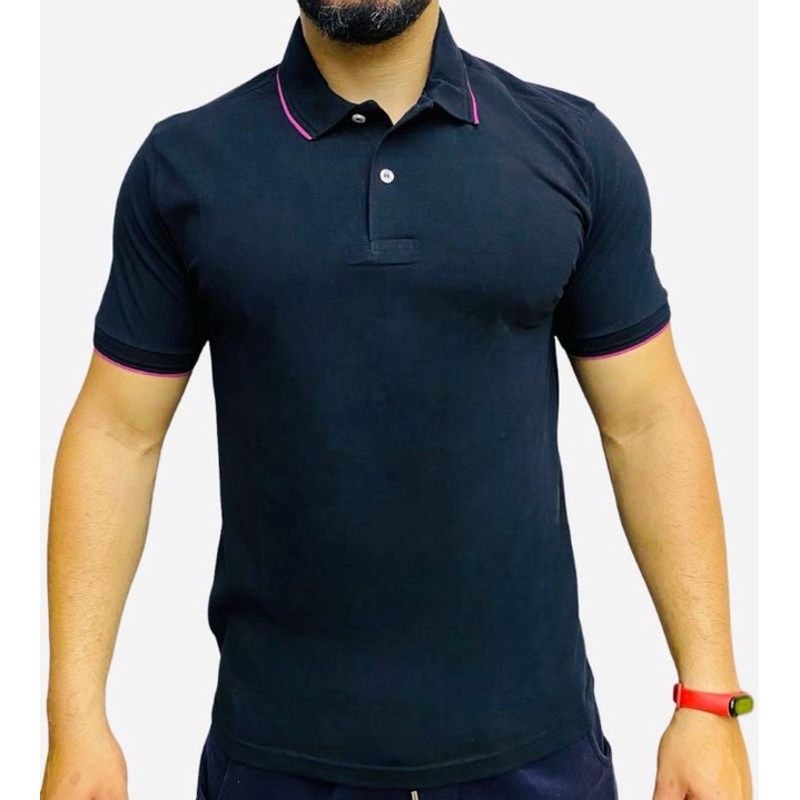 Camisa Polo Masculina America Outlet Manga Curta Lisa Gola com Botão ...