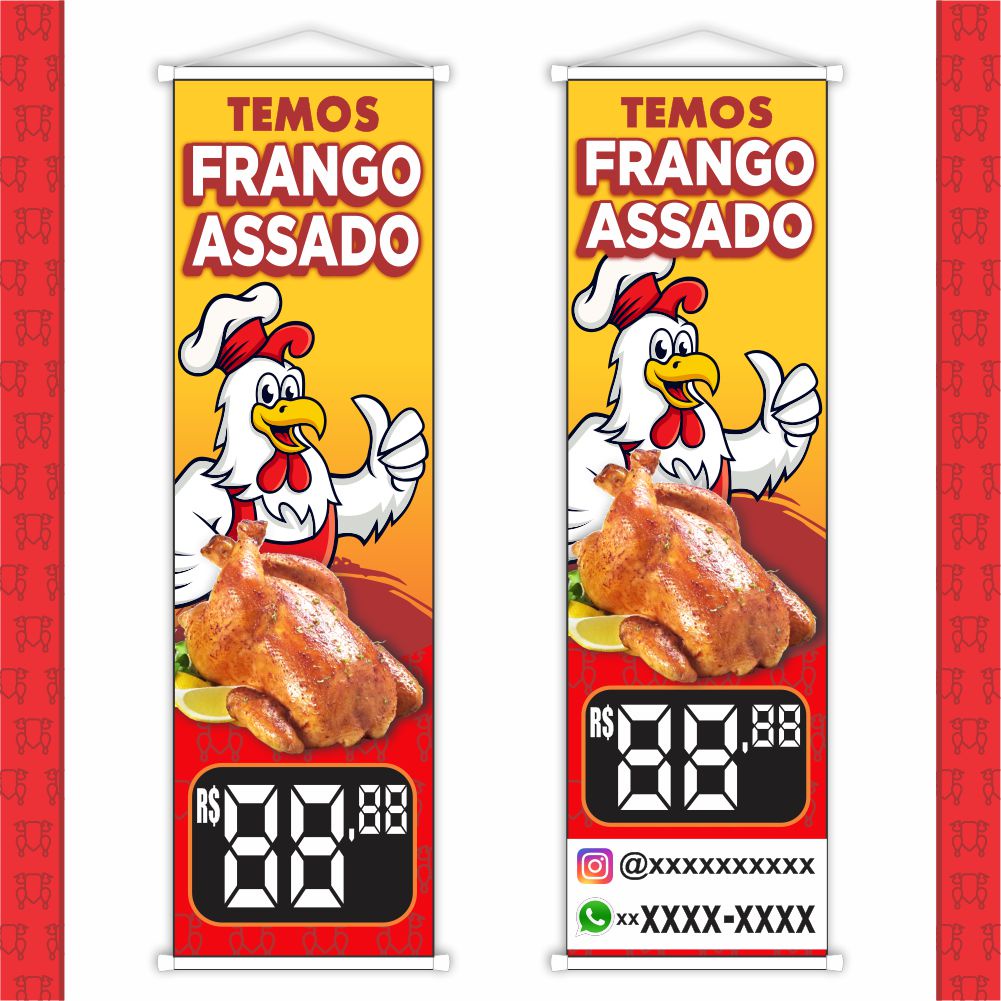 Banner frango assado 1,00x30 vertical | Shopee Brasil