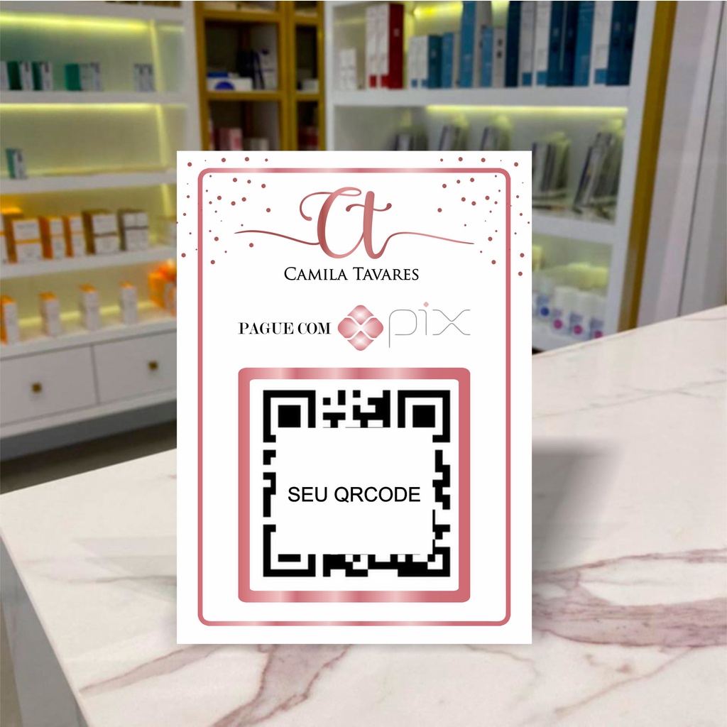 Placa Pix Qr code MDF Personalizada para Mesa Balcão | Shopee Brasil