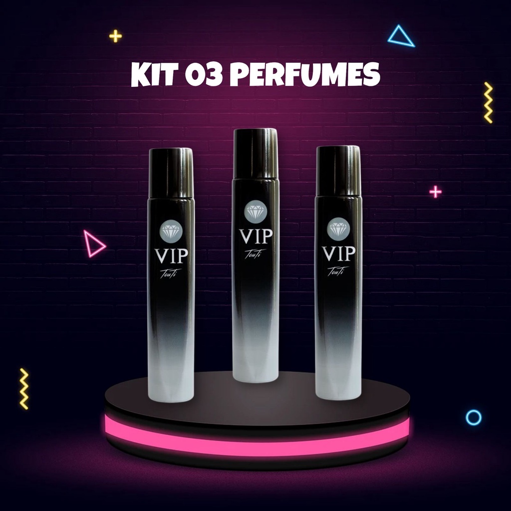 KIT de 3 Perfumes VIP TOUTI (Você escolhe as fragrâncias no CHAT ...