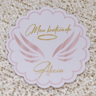 Tag batismo personalizado com nome para lembrancinhas 4,5cm corte ...