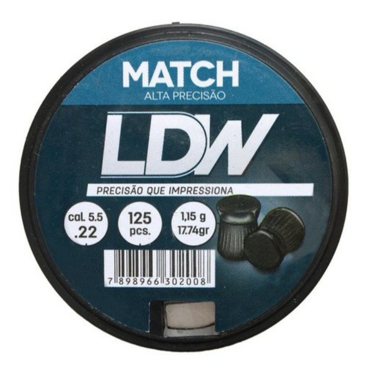 1 cx Chumbinhos 5,5 mm LDW Match | Shopee Brasil