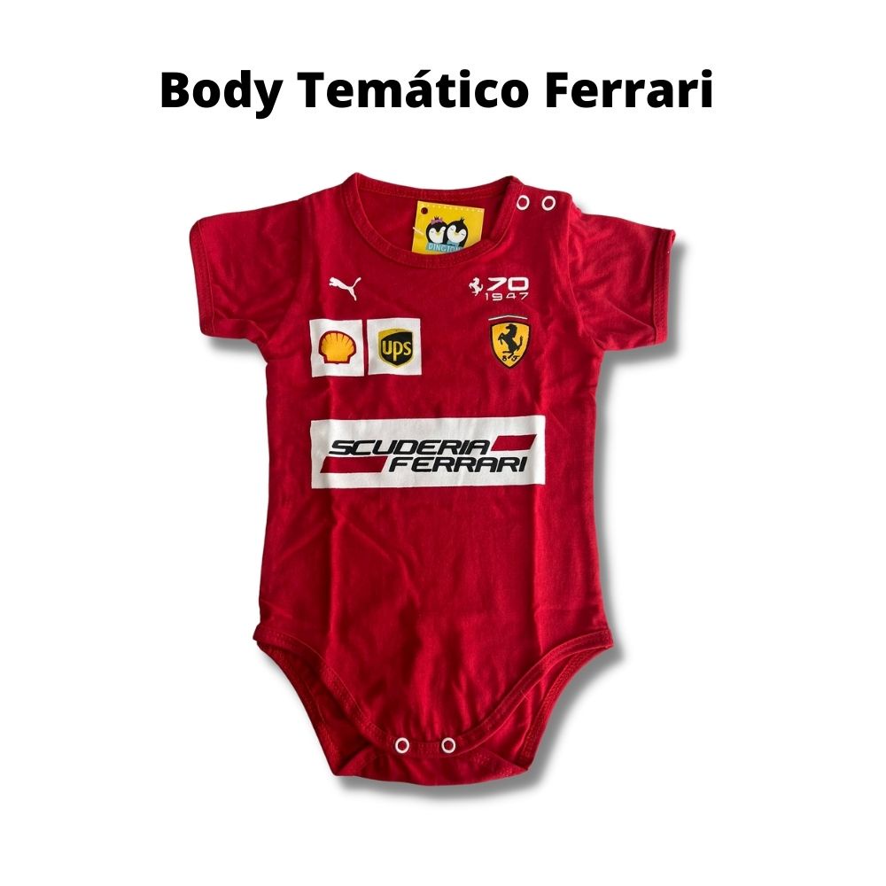 Body Uniforme Ferrari Formula1 para bebê. 100% algodão. Body de bebe ...