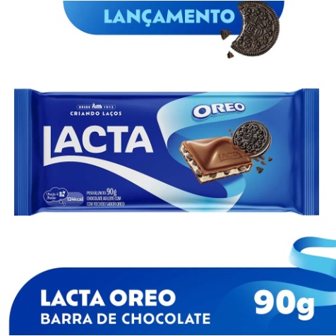 Chocolate Lacta Oreo ao leite com um recheio cremoso 90 g | Shopee Brasil