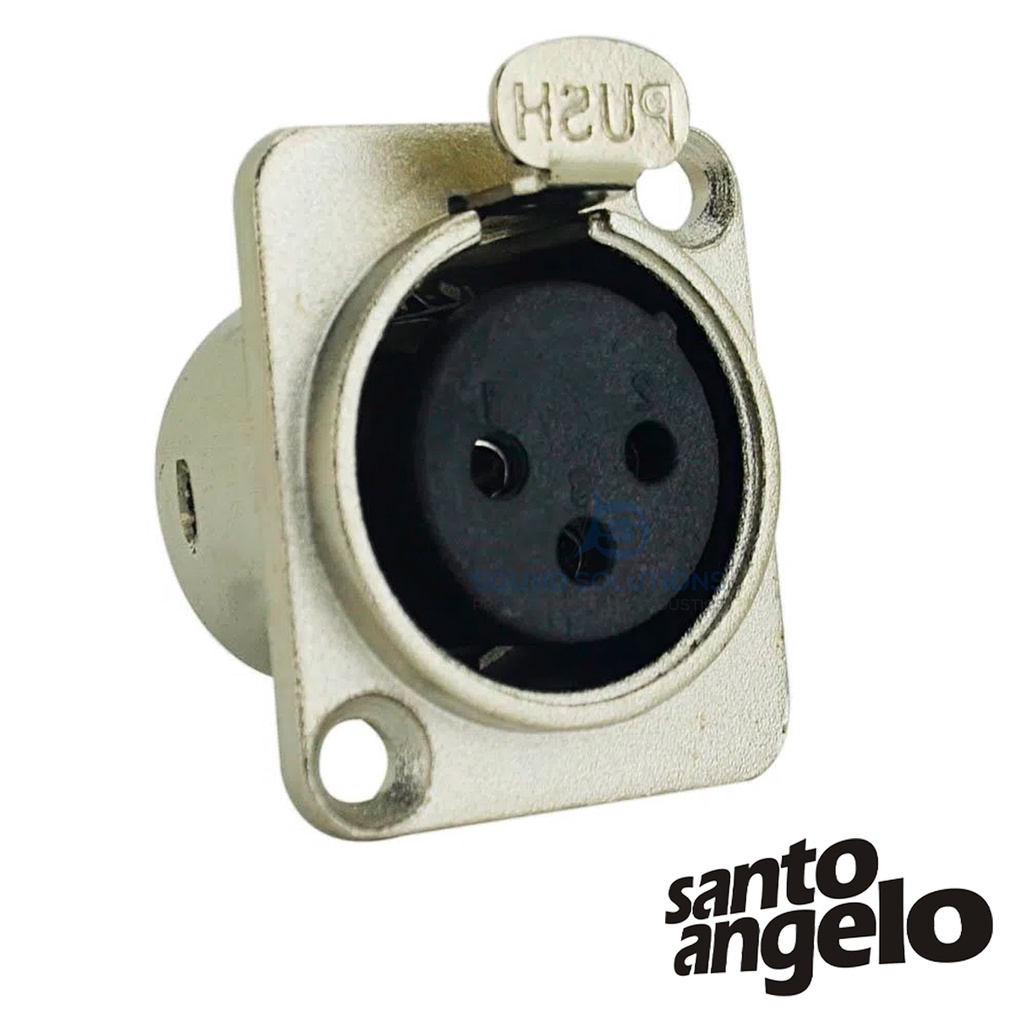 Conector XLR Painel Fêmea Santo Angelo A2X - Plug XLR Painel 3 Polos | Shopee Brasil