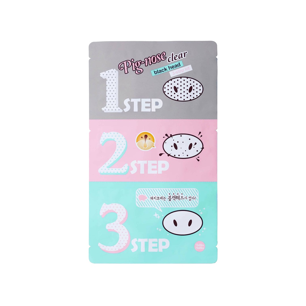 holikaholika pig clear black head 3 step kit | Shopee Brasil