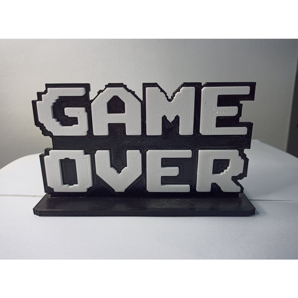 Placa / Letreiro decorativo de mesa / parede Game Over | Shopee Brasil