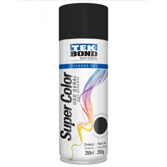 Tinta Spray Super Color Preto Fosco Uso Geral 350ml | Shopee Brasil