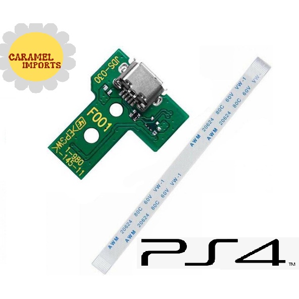 Placa Conector Usb do Controle Ps4 Jds Jdm 030 com Flat 12 Vias ...