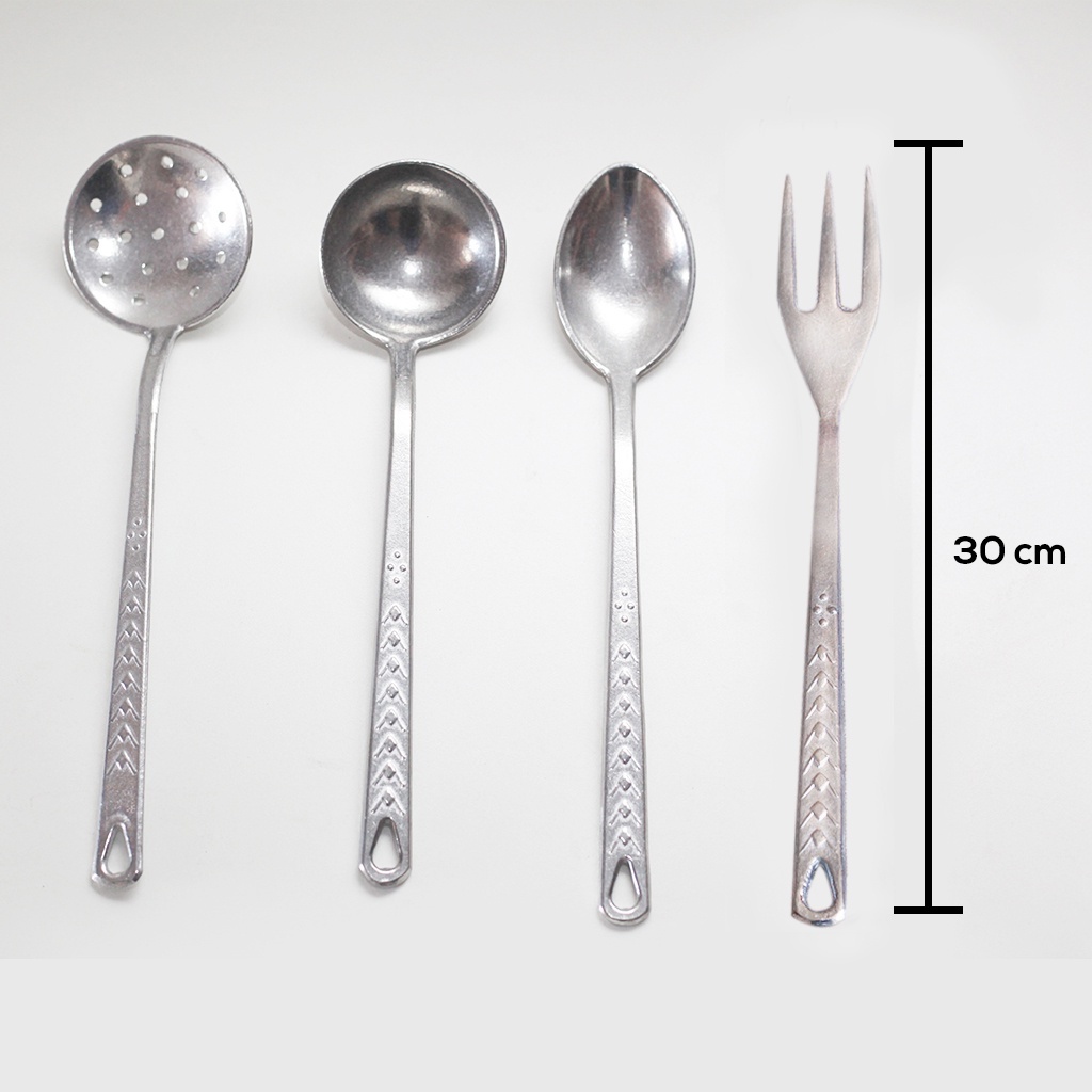 colher kit 4 colheres de alumínio batido fundido colher Concha ...