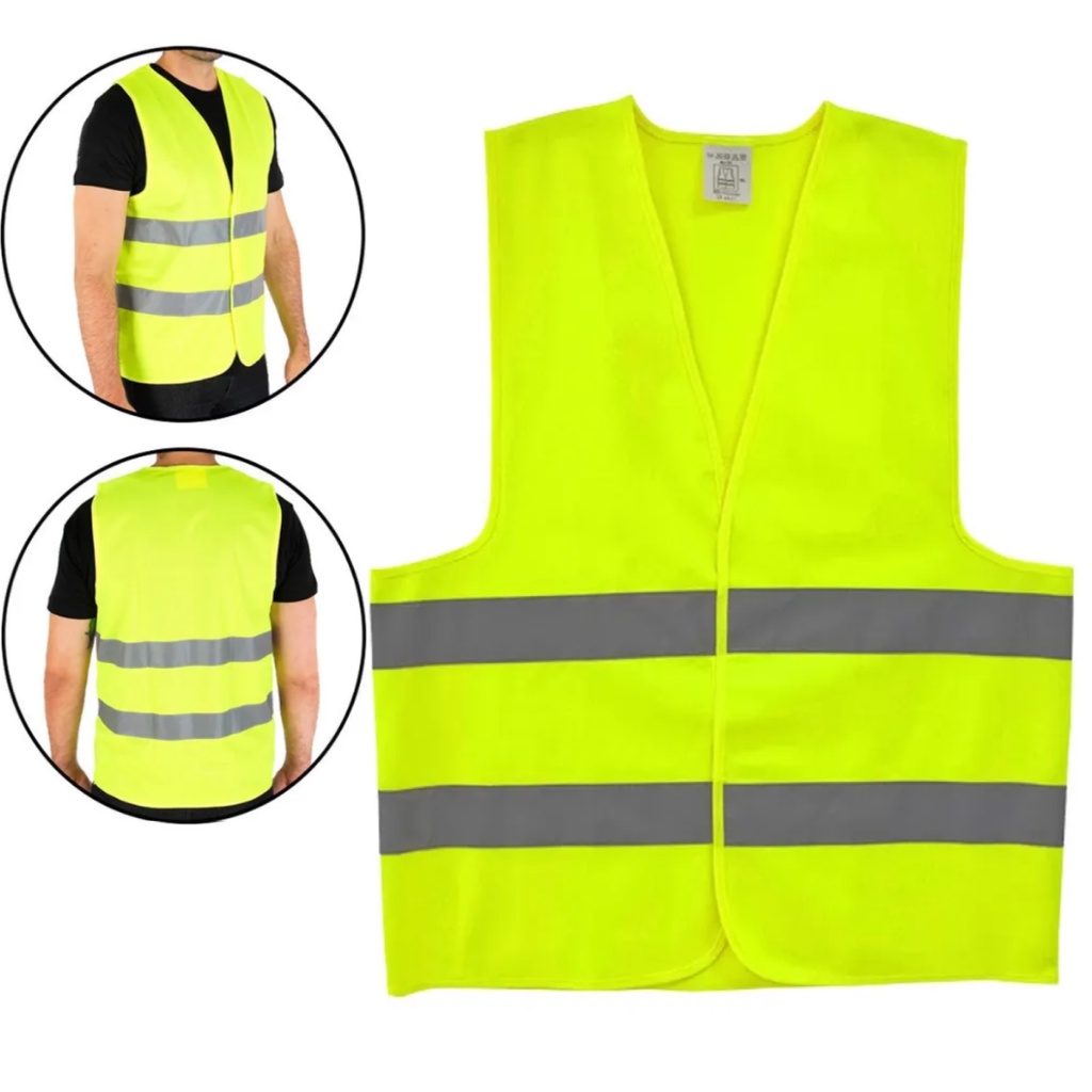 Colete Refletivo Tamanho M Fluorescente Sinalizador Moto Refletor Bike ...