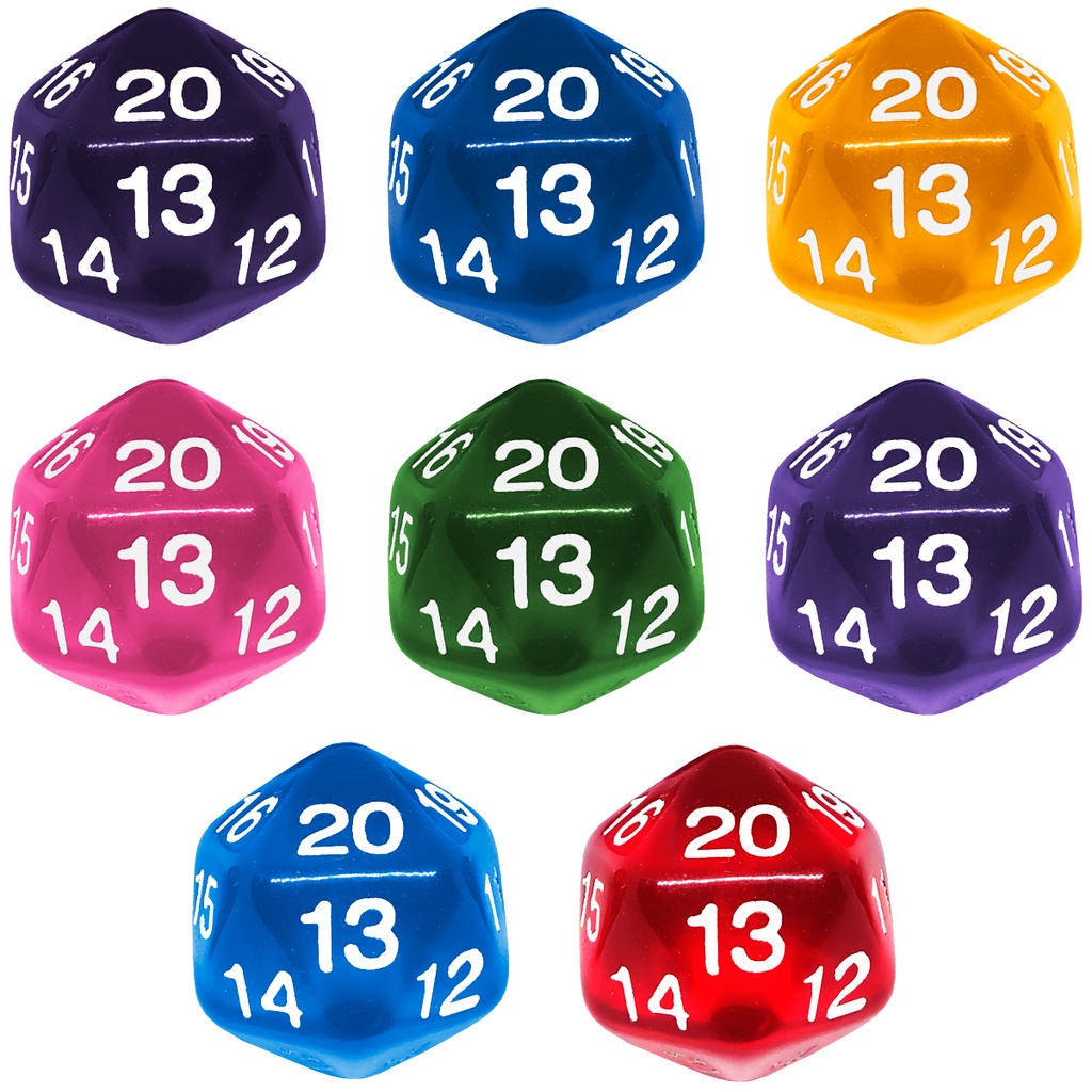 Dado RPG D20 Translucido 20 Lados Dice 22x22 mm | Shopee Brasil