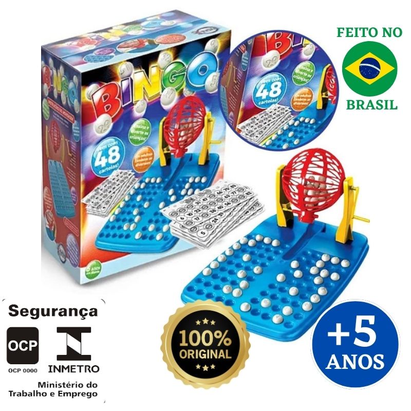 Jogo de Bingo 48 Cartelas,Globo, Bolinhas e Base | Shopee Brasil