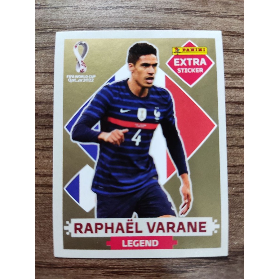 figurinha extra sticker raphael varane ouro gold oficial | Shopee Brasil