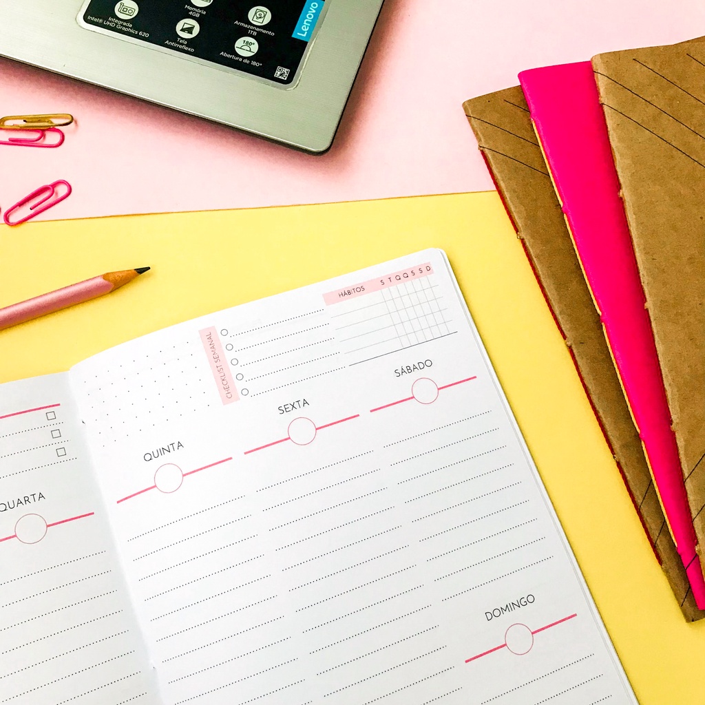 Planner TRIMESTRAL PAUTADO | Planner Semanal Não Datado | TAM A5 | Capa ...