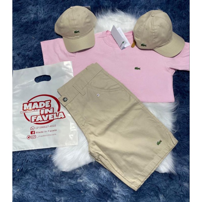 Kit Lacoste completo camisa peruana | Shopee Brasil