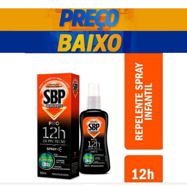 Repelente SBP Pro 12 Horas Icaridina Spray 90ml base água adulto ...