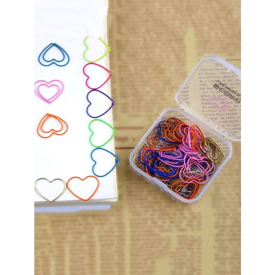 Caixa de clips fofo coração c/ 50 unidades | Shopee Brasil