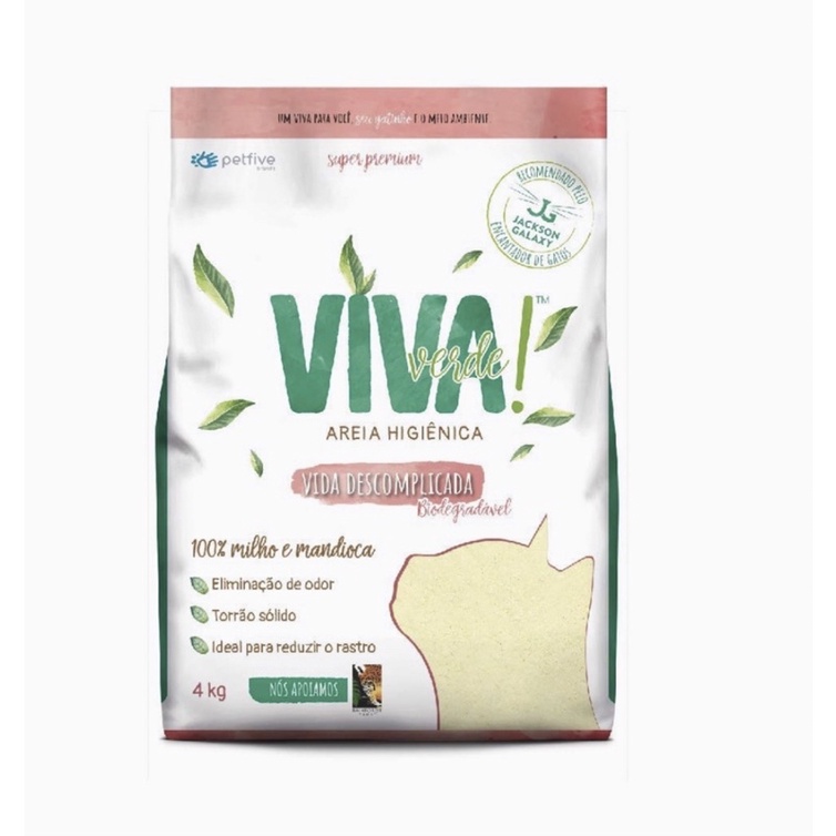 Areia higiênica Viva Verde 4kg Biodegradável | Shopee Brasil