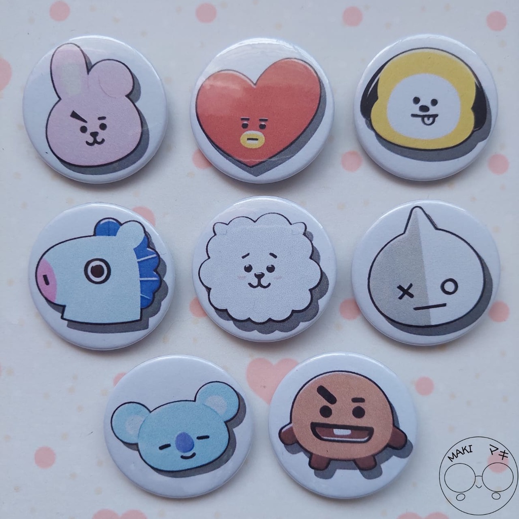 Kit Botton / Pins - Bt21 / BTS / Kpop | Shopee Brasil