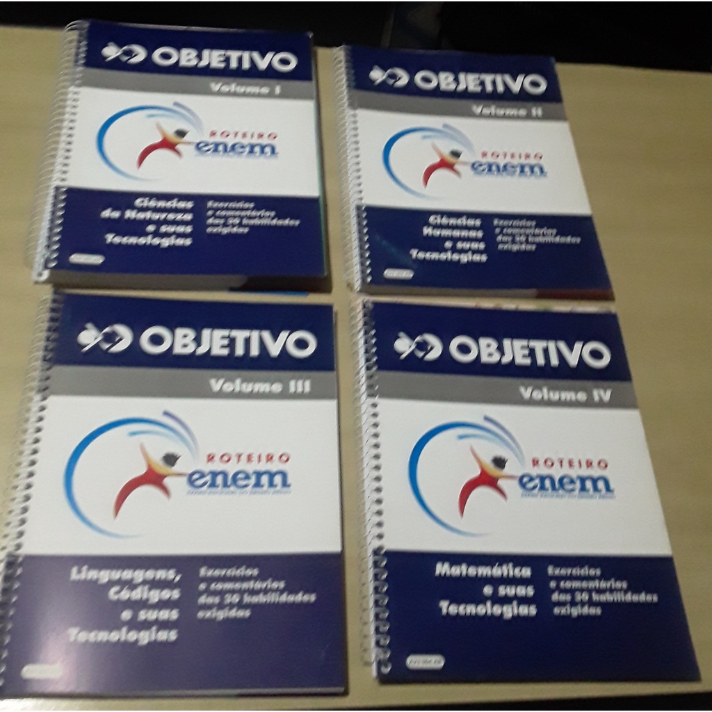 Apostilas Objetivo Roteiro Enem Volumes 1,2,3 e 4 | Shopee Brasil