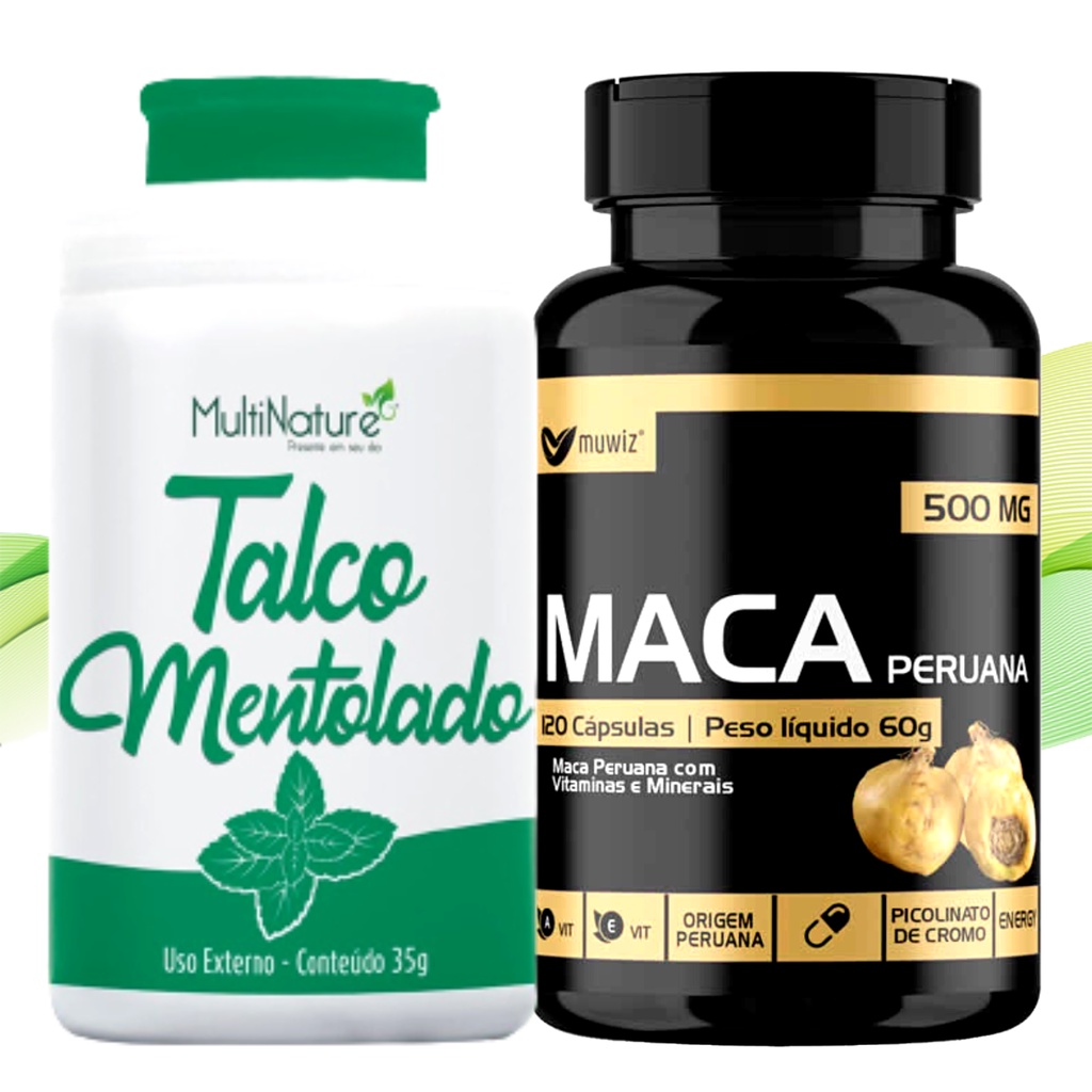 Kit Talco Mentolado Antisséptico Multinature 35g + Maca Peruana 120 ...