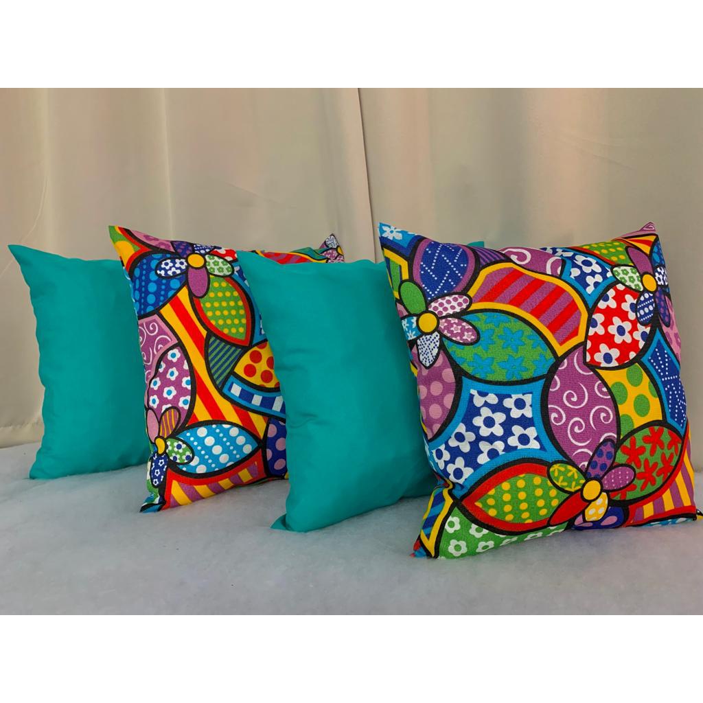 Almofada Colorida Cheia 50x50 Enchimento Grande Pra Sofa Presente ...