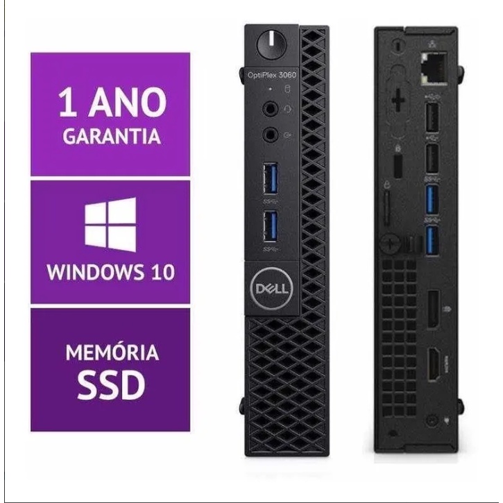Mini Cpu Dell 3070 I5 8gb 128 Ssd Optiplex Mini Pc com nota fiscal ...