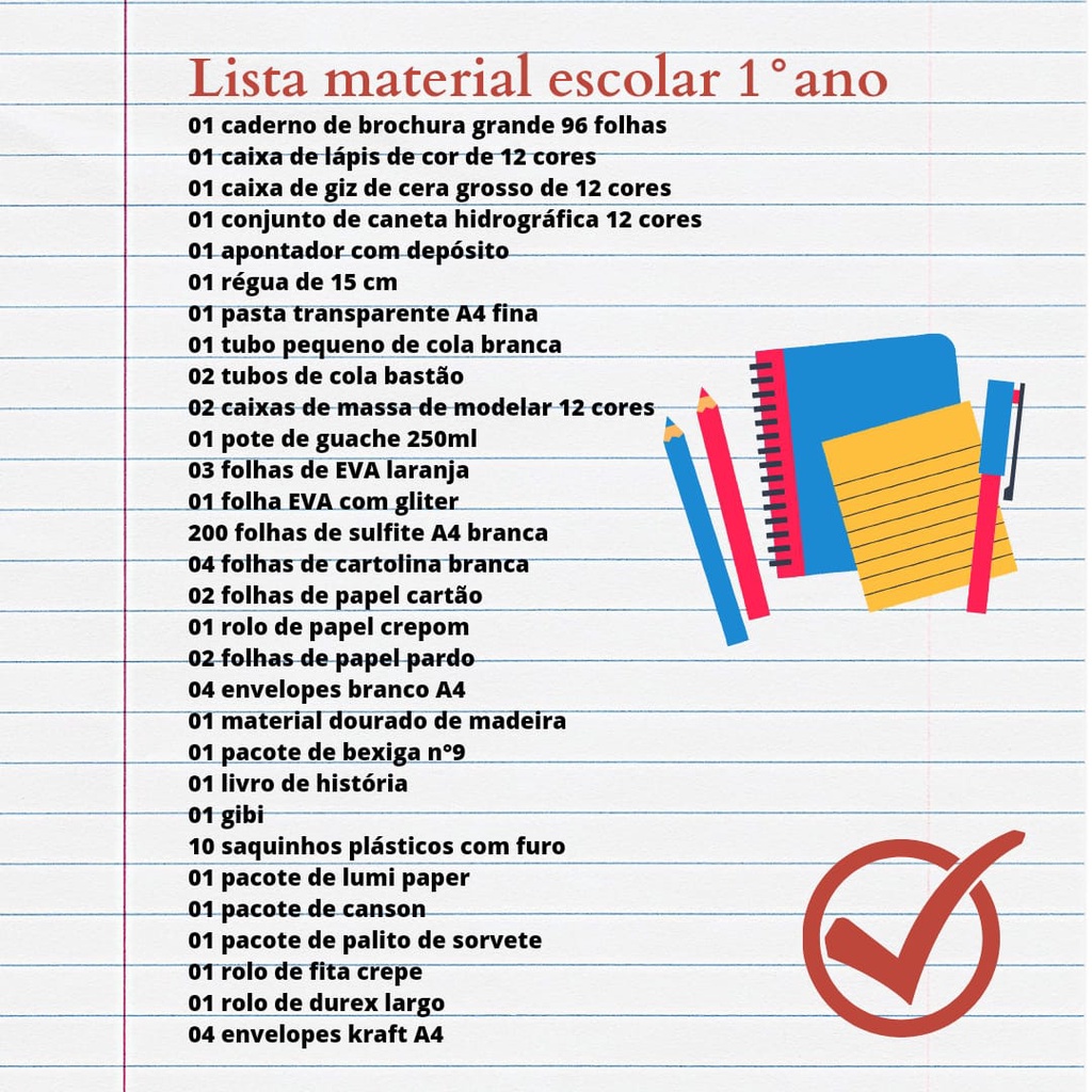Material escolar lista 1° ano papelaria infantil e fundamental | Shopee Brasil
