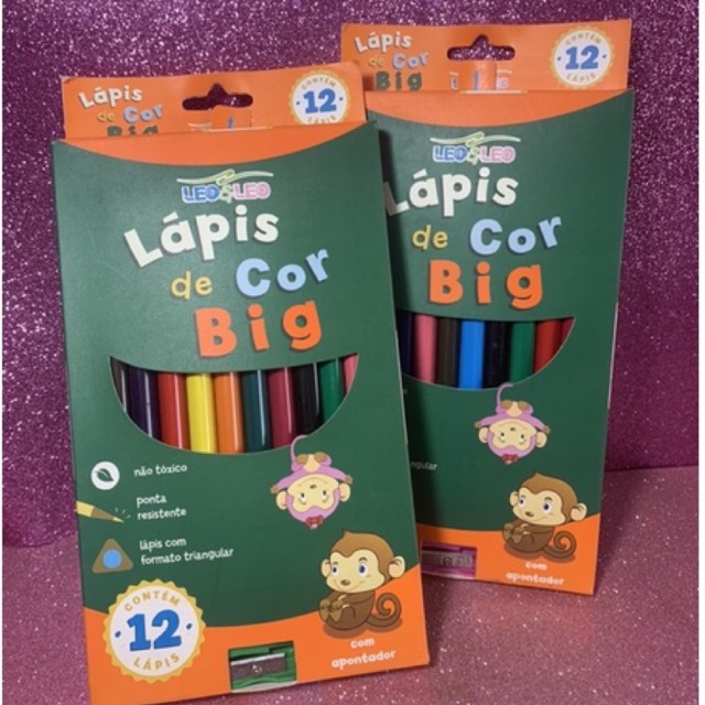 LAPIS DE COR BIG JUMBO 12 CORES+ APONTADOR | Shopee Brasil