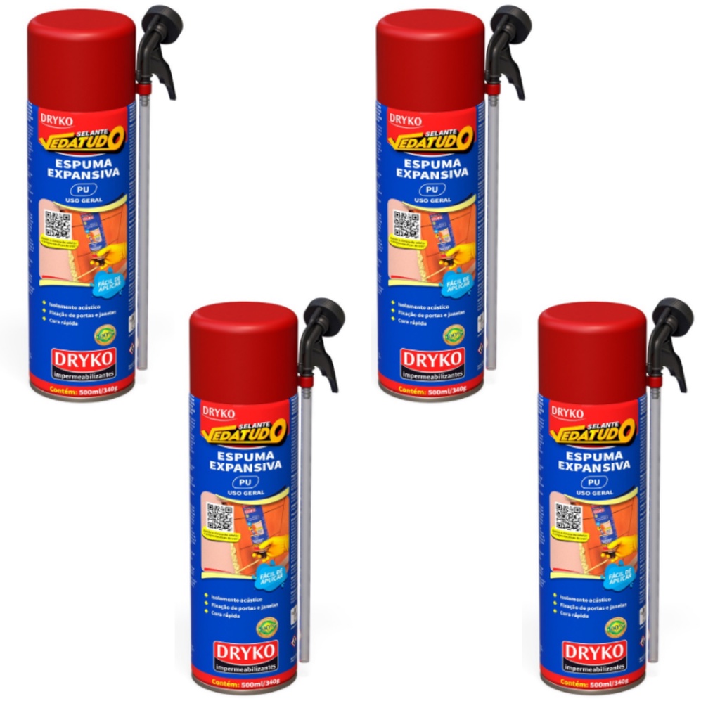 Kit 4 Espuma Expansiva De Poliuretano Pro Multiuso para assentamento de ...