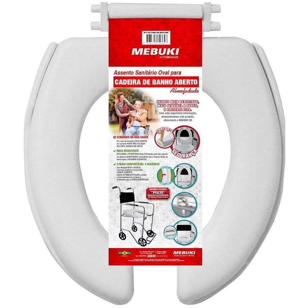 Assento Para Cadeira De Banho Almofadado Aberto Mebuki | Shopee Brasil