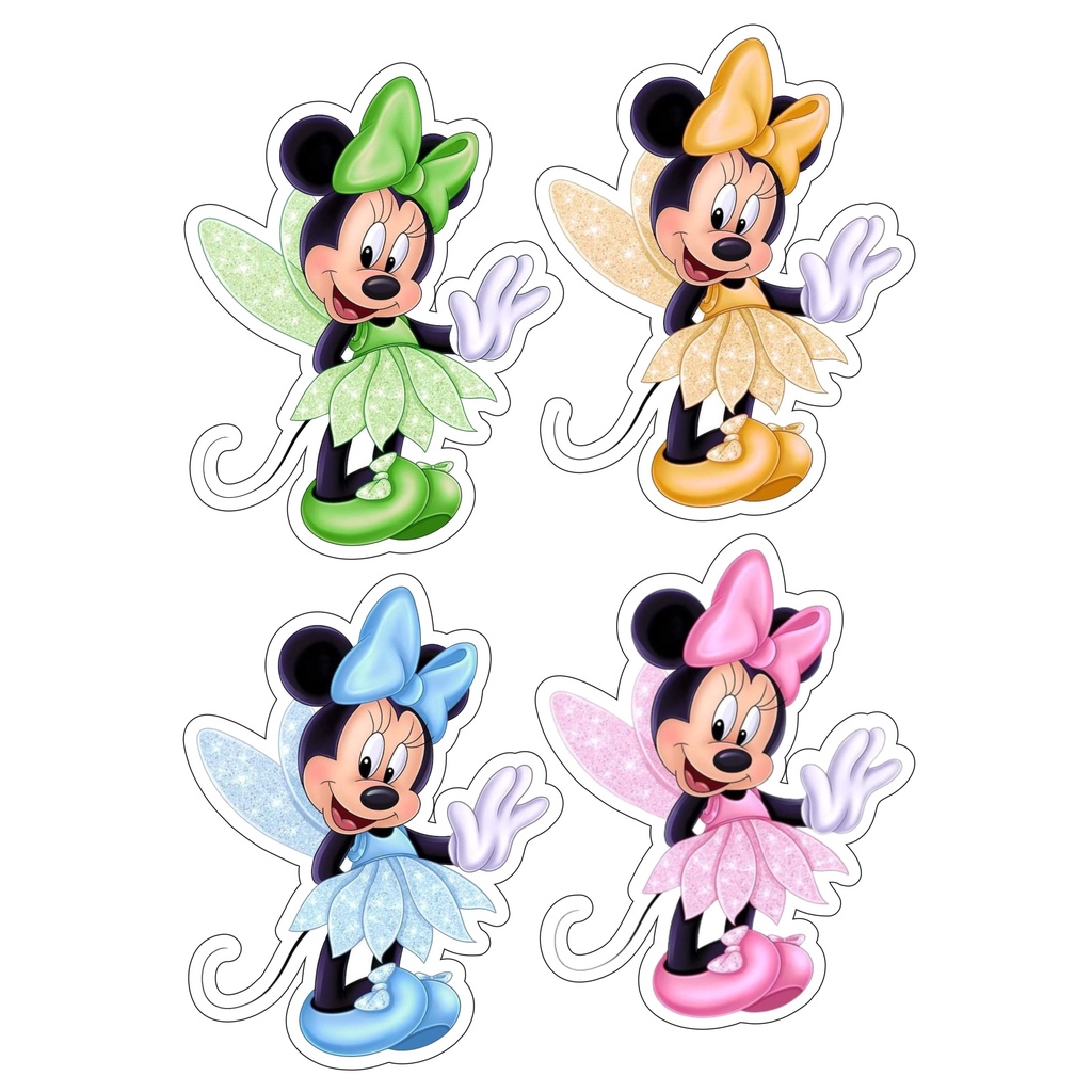 Adesivo Minnie Fadinha Md: 14cmx10cm Cartela com 4 imagens Temos á ...