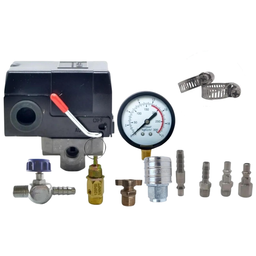 Kit Compressor Pressostato 80-120 (Completo) | Shopee Brasil