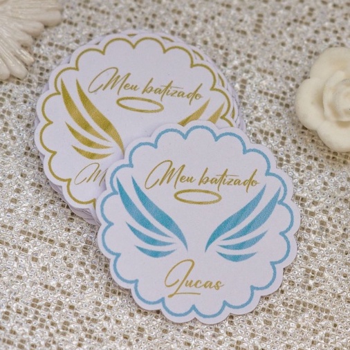 Tag batismo personalizado com nome para lembrancinhas 4,5cm corte ...