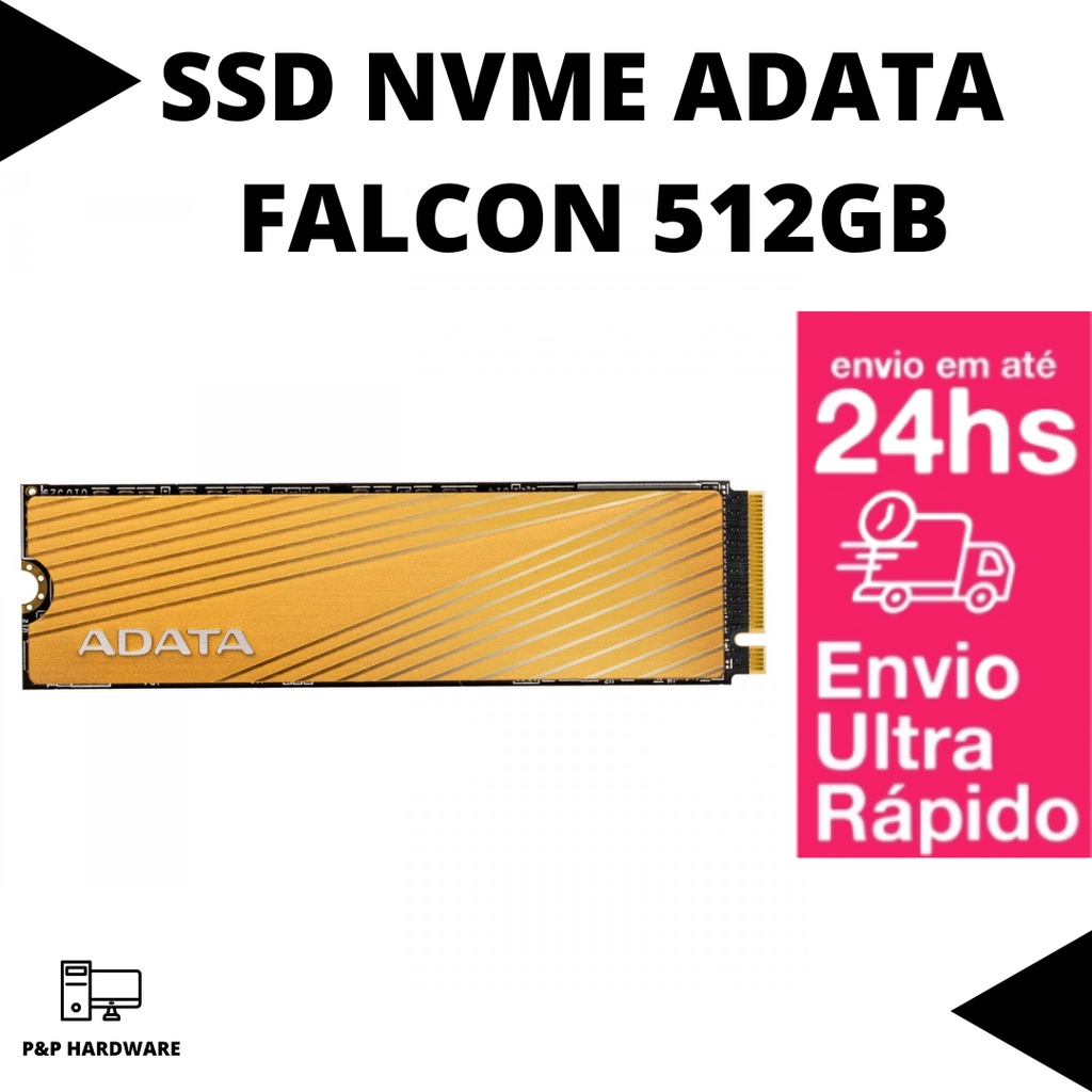 SSD Adata Falcon 512GB, M.2 2280 NVMe, Leitura 3100MBs e Gravação ...